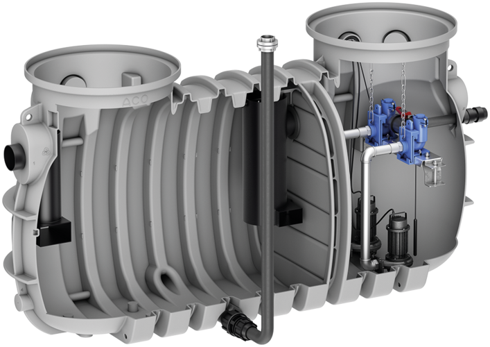 Fettabscheider mit integrierter Pumpstation LipuLift-PF-D Ausbaustufe 1