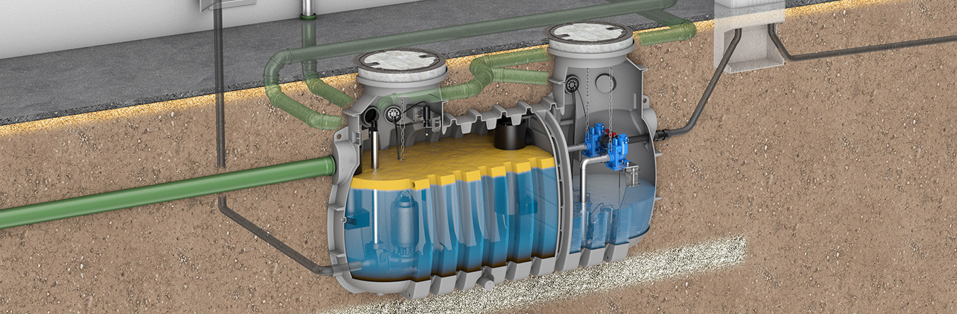 ACO Lipulift-P Fettabscheider und Pumpstation